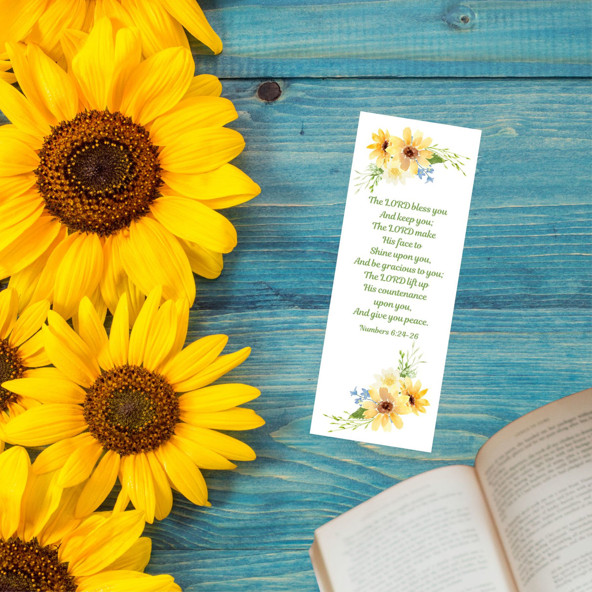 Sunflower Joy Bookmark: Blessing | Numbers 6:4-11 | marymarthameg.co.uk ...